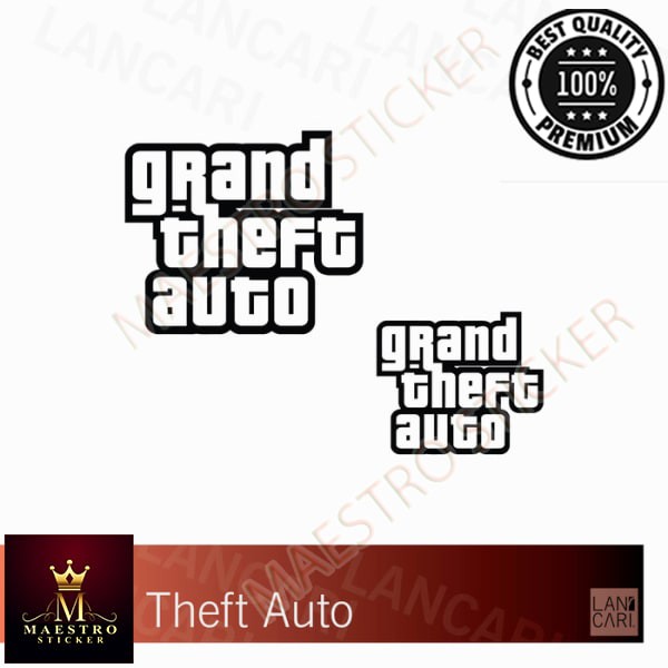 Jual M.STICKER Sticker Cutting Grand Theft Auto GTA Logo Vinyl Cut ...