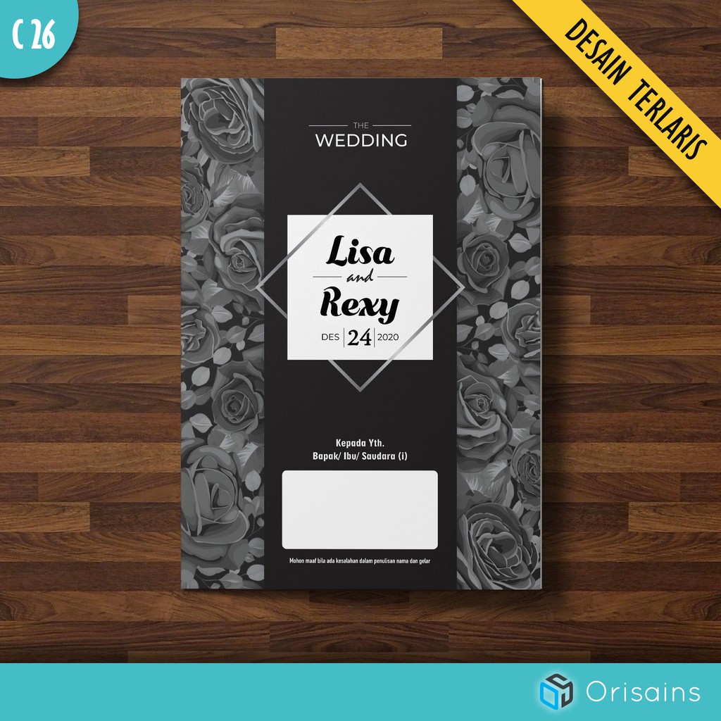 Jual Undangan Pernikahan Black Elegan Hitam Mewah Murah Simpel Unik ...