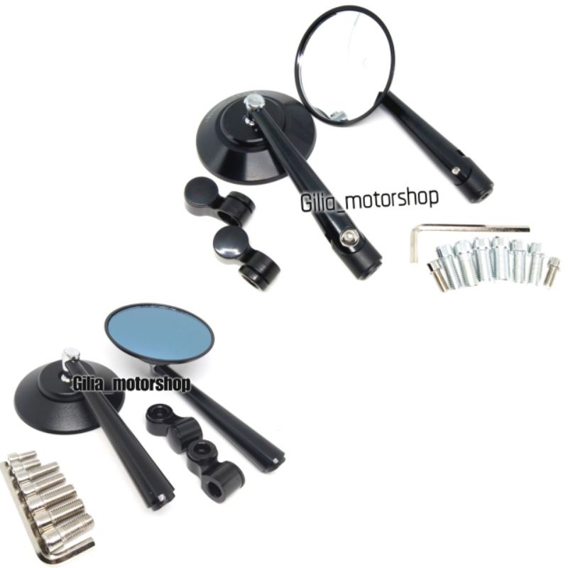 Jual Spion Motor Bulat Jokowi Alloy Retro Mirror Blue Black Series Full ...