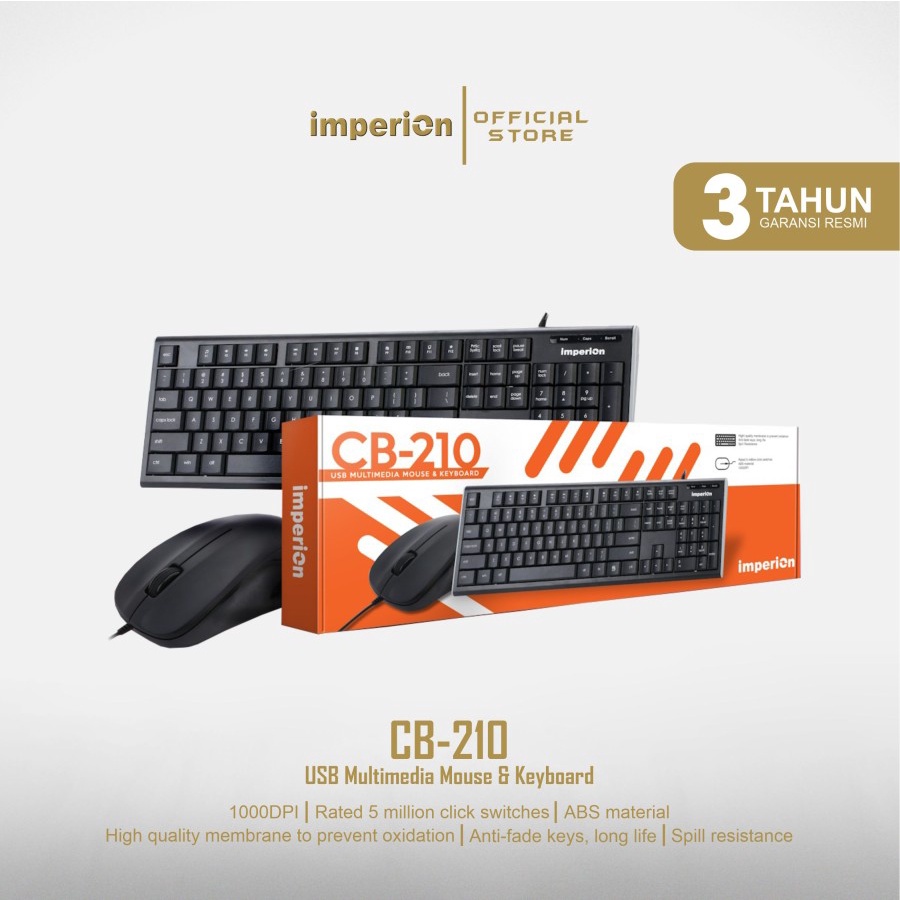 Jual Imperion CB-210 USB Multimedia Keyboard Mouse | Shopee Indonesia