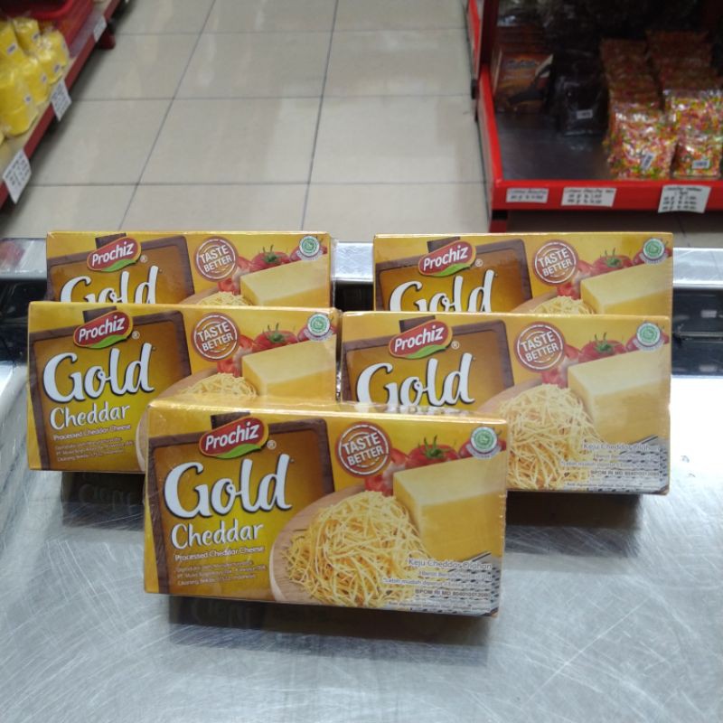 Jual Keju Cheddar Prochiz Gold 170 gr / Keju Batang / Block Cheese ...