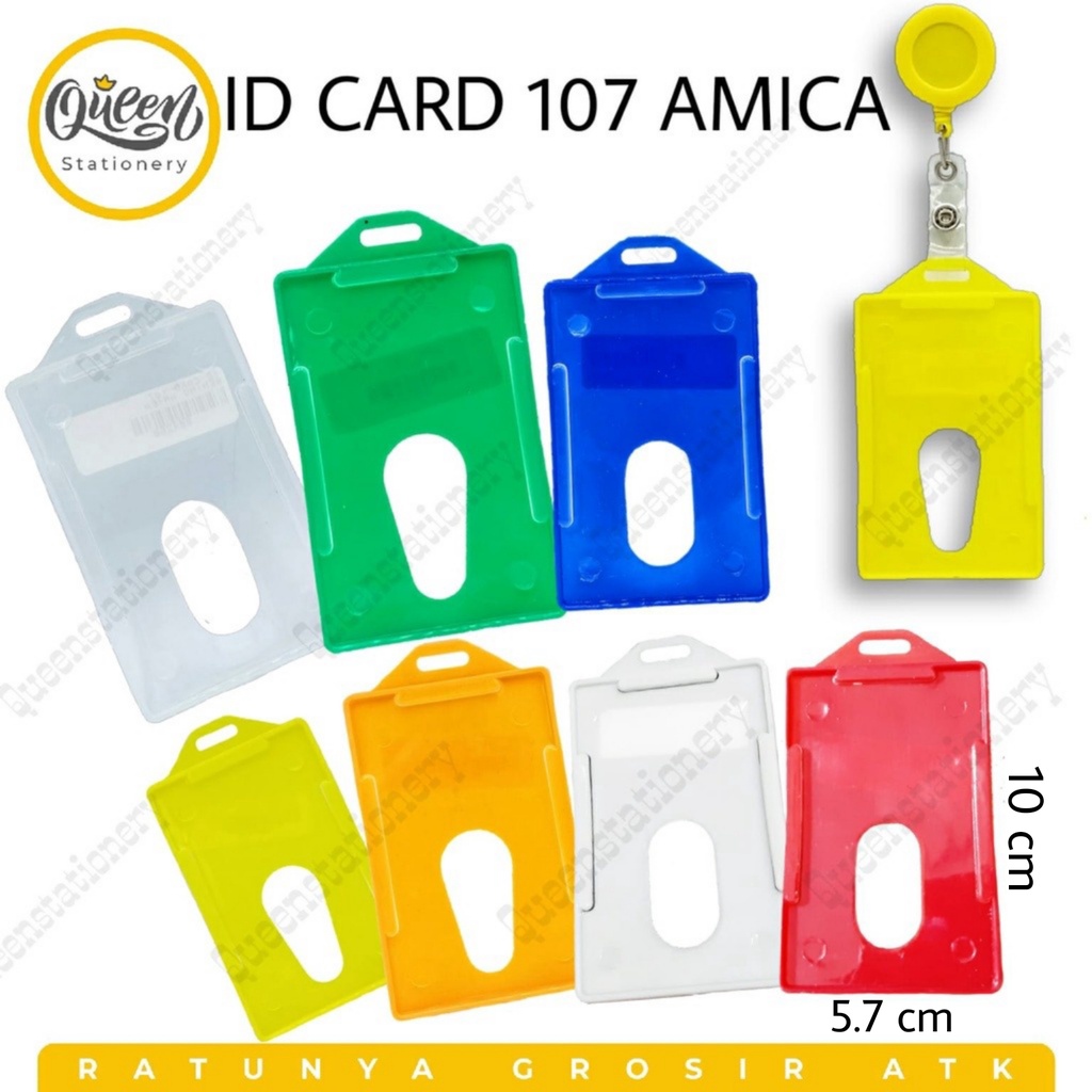 Jual (1 PCS) ID CARD 107 AMICA / ID CARD PLASTIK WARNA / TEMPAT KARTU ...