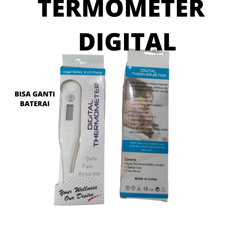 Jual TERMOMETER DIGITAL SUHU BADAN KETIAK KETEK BISA GANTI BATERAI ...
