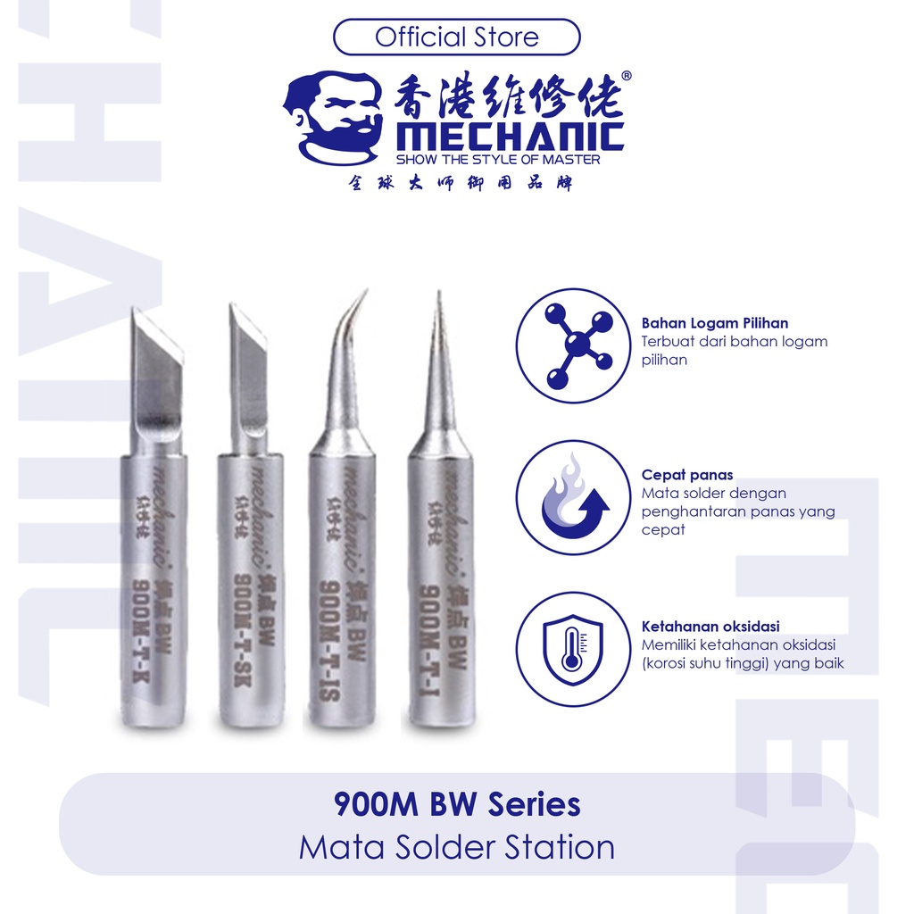 Jual MECHANIC 900M BW Series Mata Solder Station - BW Soldering Tip Original | Shopee Indonesia