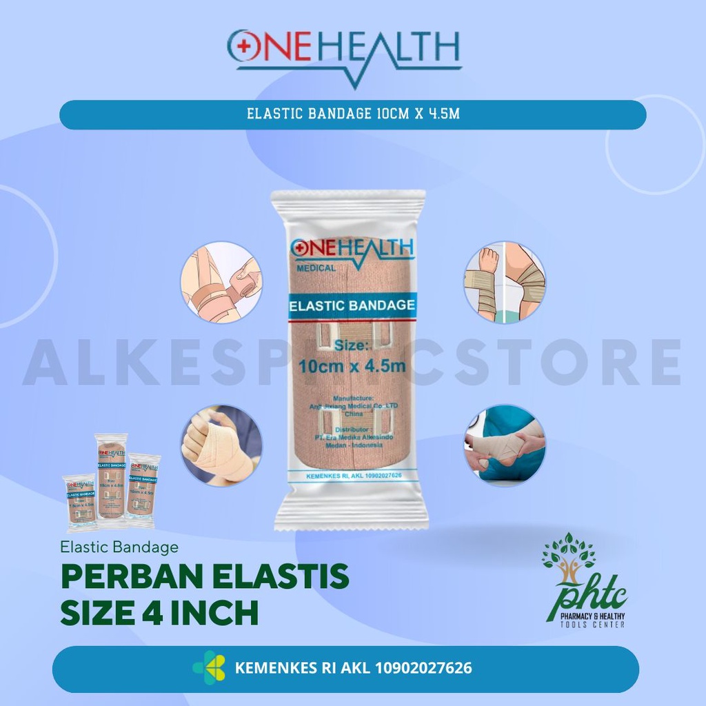 Jual ONEHEALTH Perban Elastis 10cm x 4.5m l Elastic Bandage 4 Inch ...