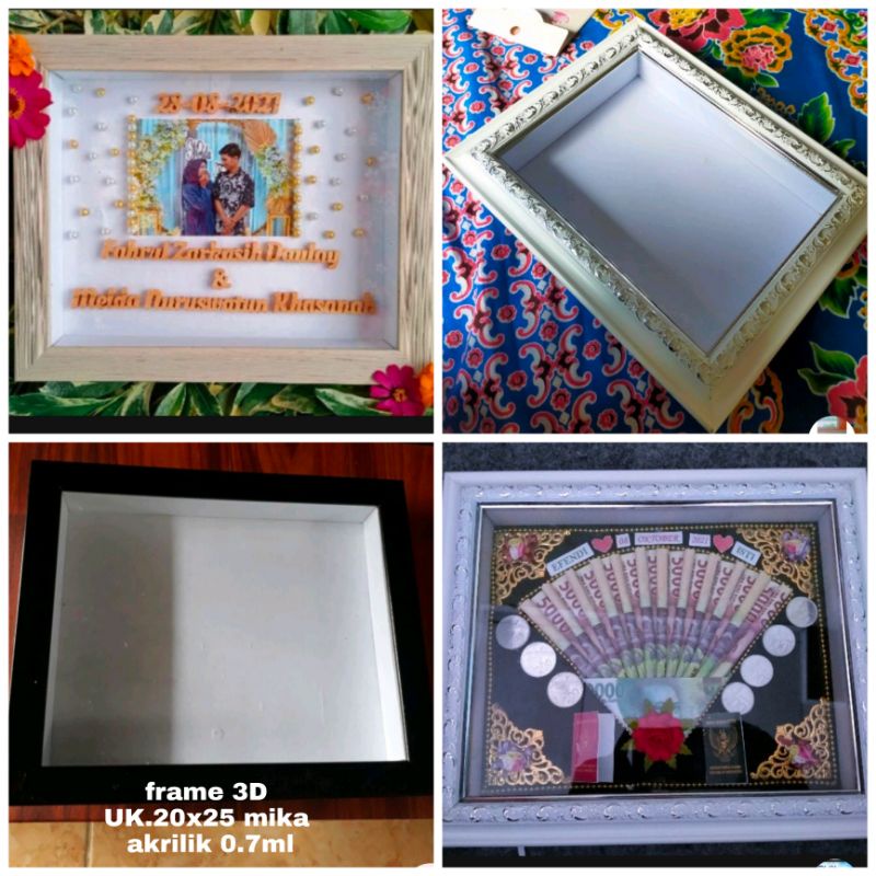Jual frame 3D custom UK.20x25 mika akrilik 0.5ml | Shopee Indonesia