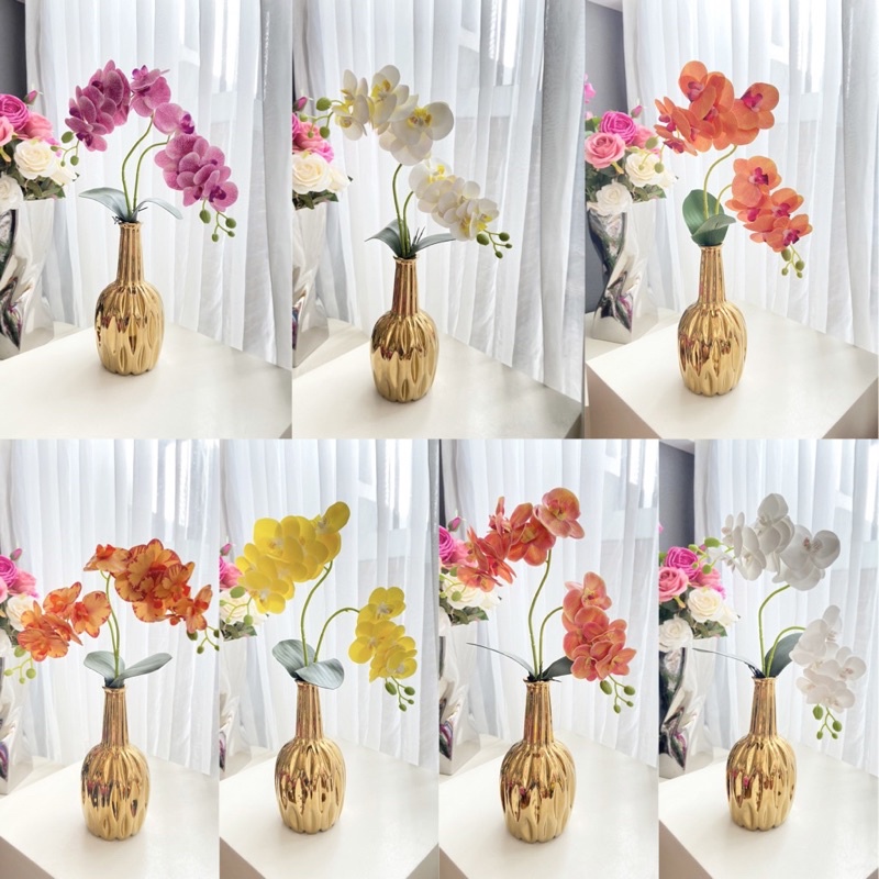 Jual Full Set Vas Bunga Turkey & Anggrek Latex 2 Cabang | Shopee Indonesia