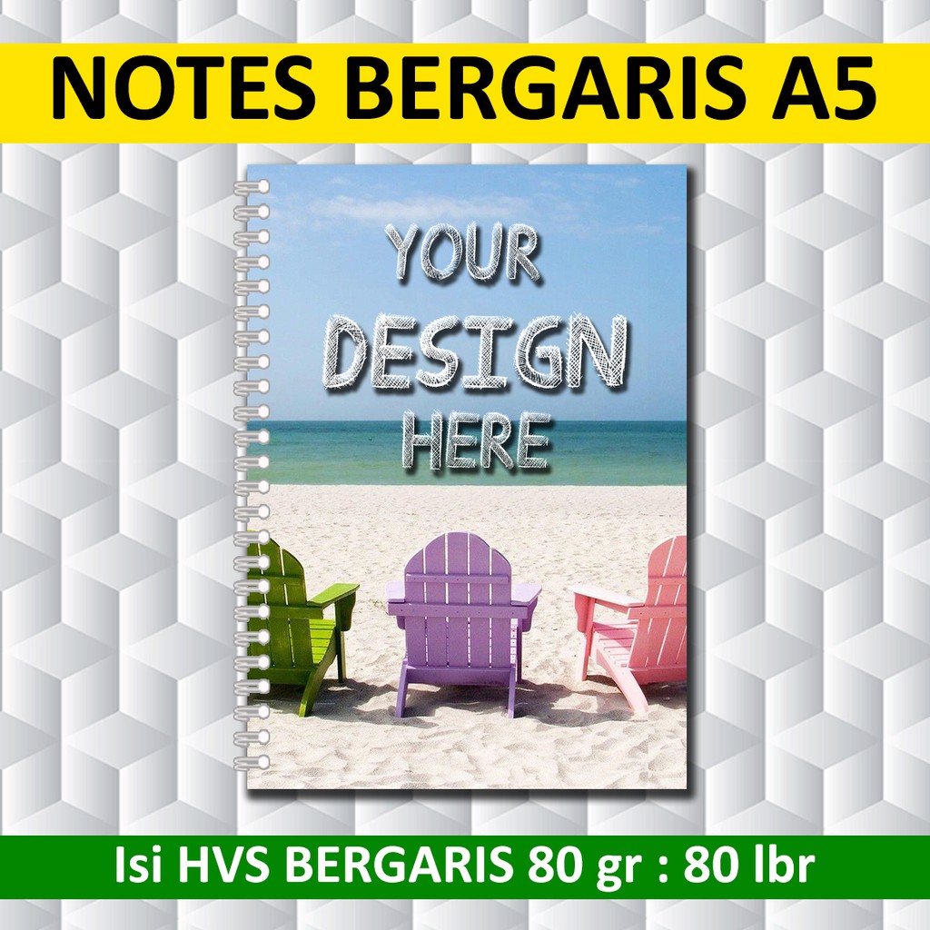 Jual Notes custom A5 Bergaris / Notebook Spiral A5 Bergaris / Note Book ...