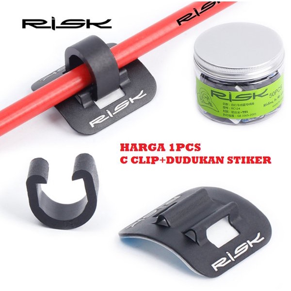 Jual C CLIP CLAMP RISK STICKER Penjepit Kabel Rem Shifter Sepeda Klip ...