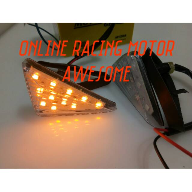 Jual Lampu sen segitiga led - sen tempel segitiga bonus flaser warna ...