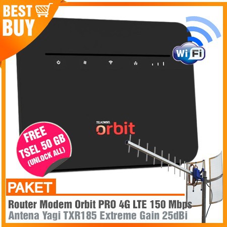 Jual PAKET WIFI MODEM ORBIT PRO Router WIFI 4G & Antena Yagi Grid ...