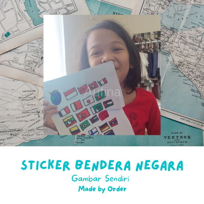Jual (Pre order) Sticker Bendera Gambar Sendiri - 1 Set isi 15 bendera ...