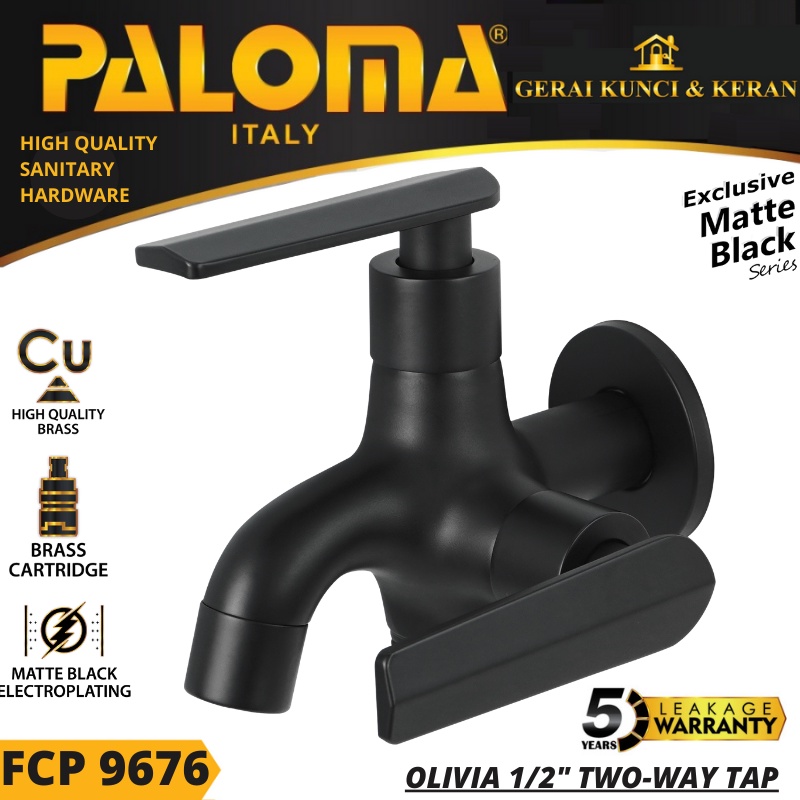 Jual PALOMA FCP 9676 Keran Cabang Shower Bak Mandi Double Tembok Kran ...