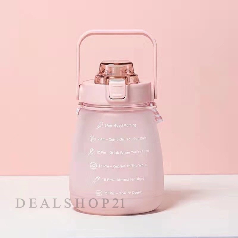 Jual BOTOL MINUM VIRAL, Botol Minum Termos Motivasi 2 Liter / 1 Liter ...