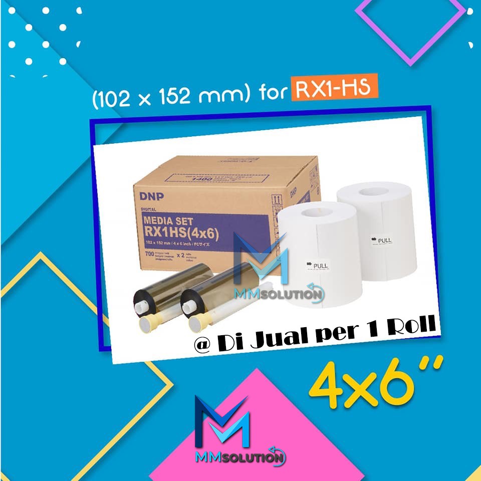 Jual Paper Media Set DNP RX1 HS 4X6 @ 700 Lembar di Jual Per ROLL - DNP FOTOLUSIO | Shopee Indonesia