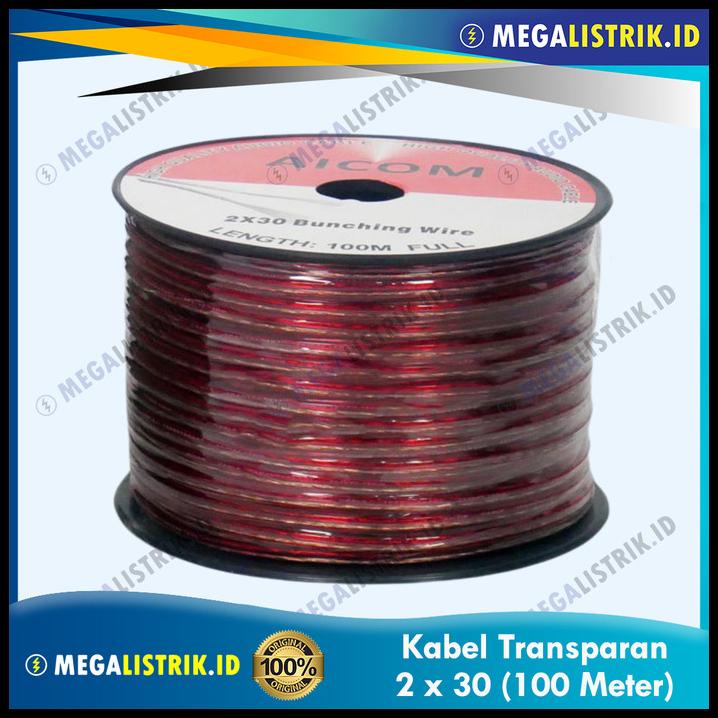 Jual Aicom Kabel Listrik / Audio Serabut Transparan 2 X 30 ( 100 M ) | Shopee Indonesia