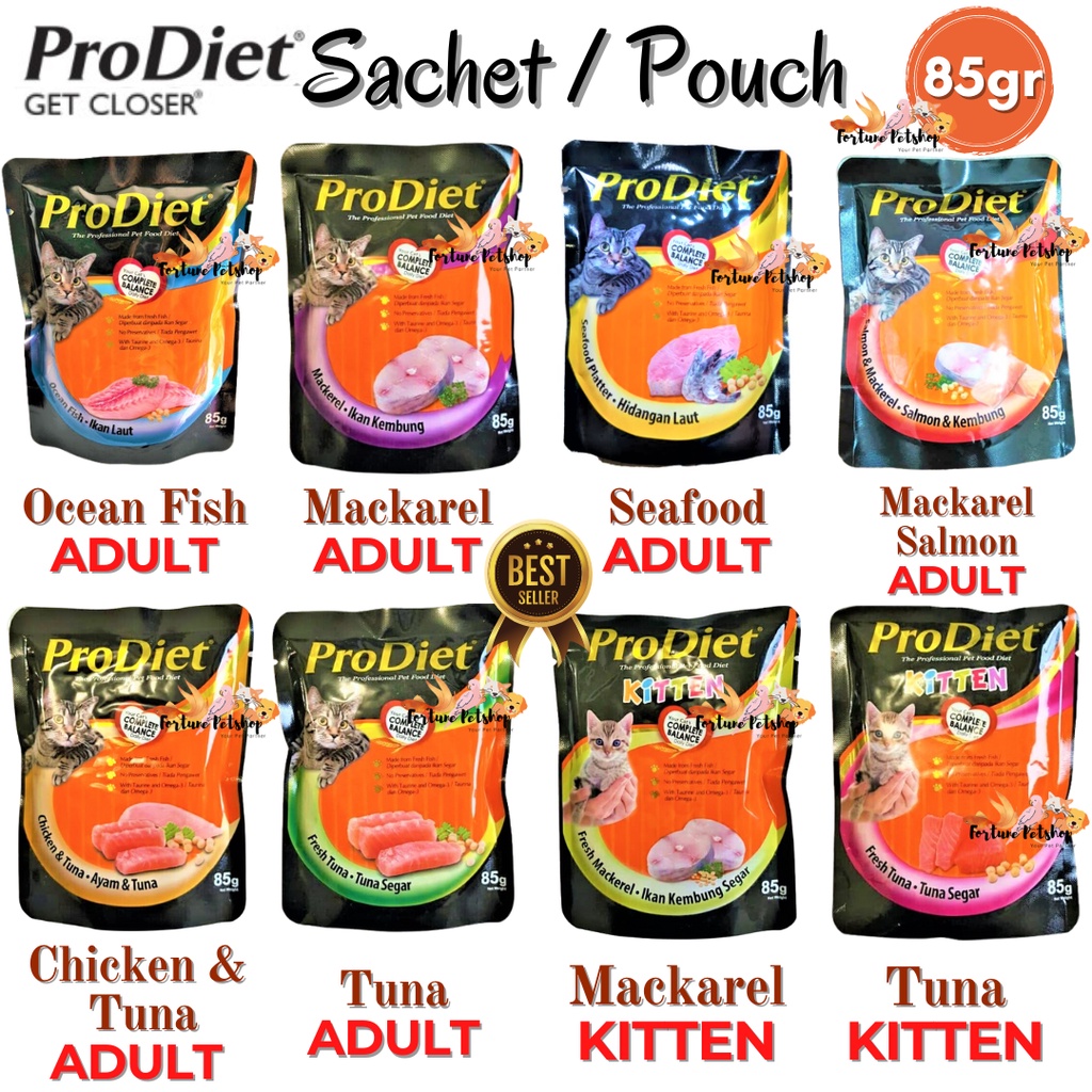 Jual ProDiet pouch / Sachet 85 gr (Ocean Fish, Mackarel, Seafood ...
