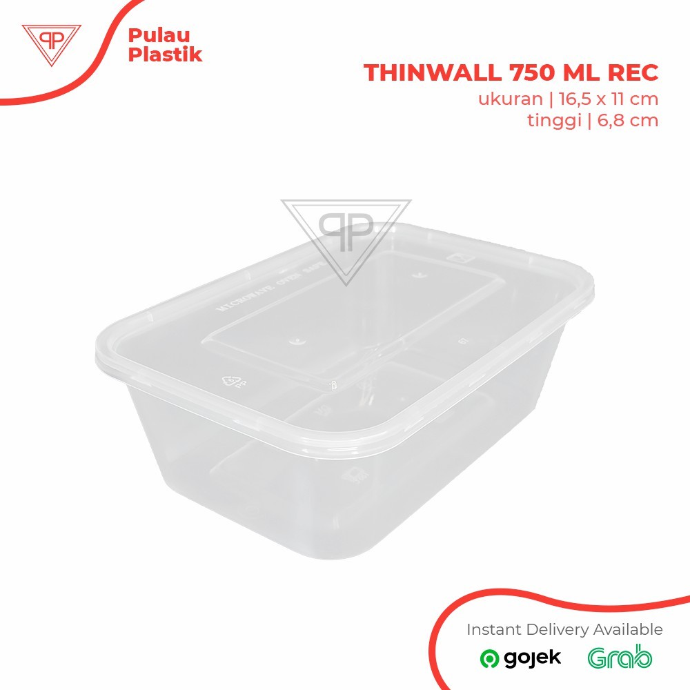 Jual Thinwall Persegi 750ml Box Makanan Kotak Makanan Food Container