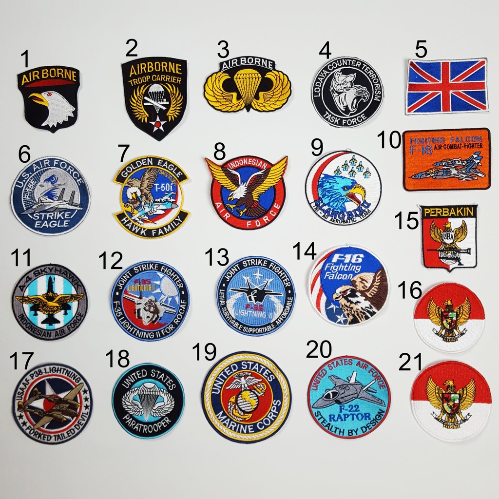Jual Patch Bordir Emblem Badge Logo Airborne US Air Force Indonesia ...