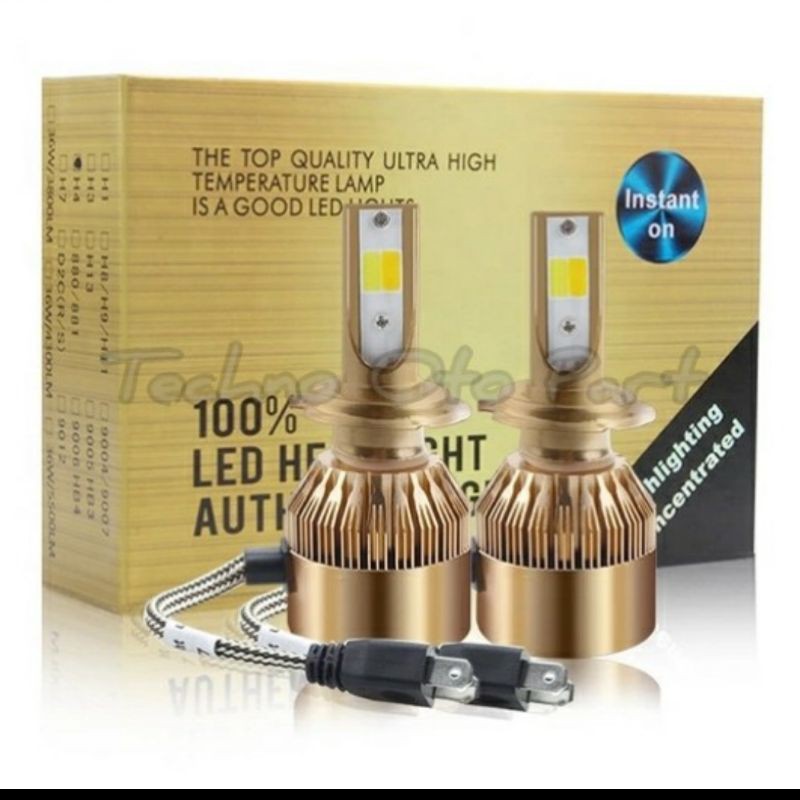 Jual Lampu Led Mobil Foglamp Headlamp C6 Gold 2 Warna Soket H11,H7 1set 2pcs | Shopee Indonesia
