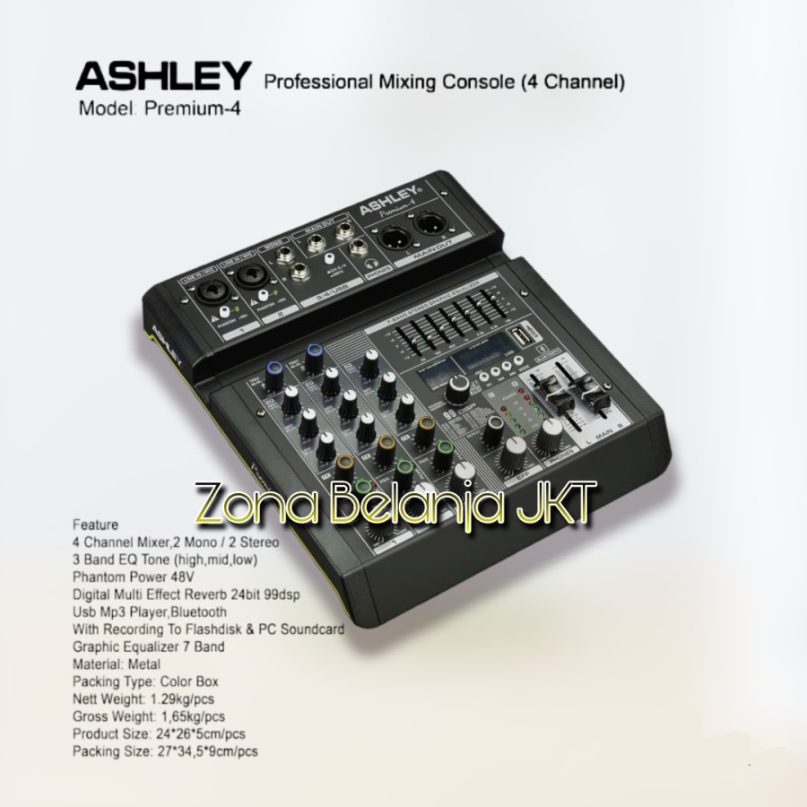 Jual Mixer ASHLEY PREMIUM 4 4 Channel USB Bluetooth Original | Shopee Indonesia