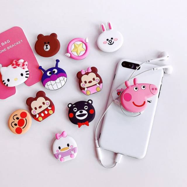 Jual BATAM SHOPPING MALL POP SOCKET KARAKTER CARTOON CUTE 3D POP SOCKET ...