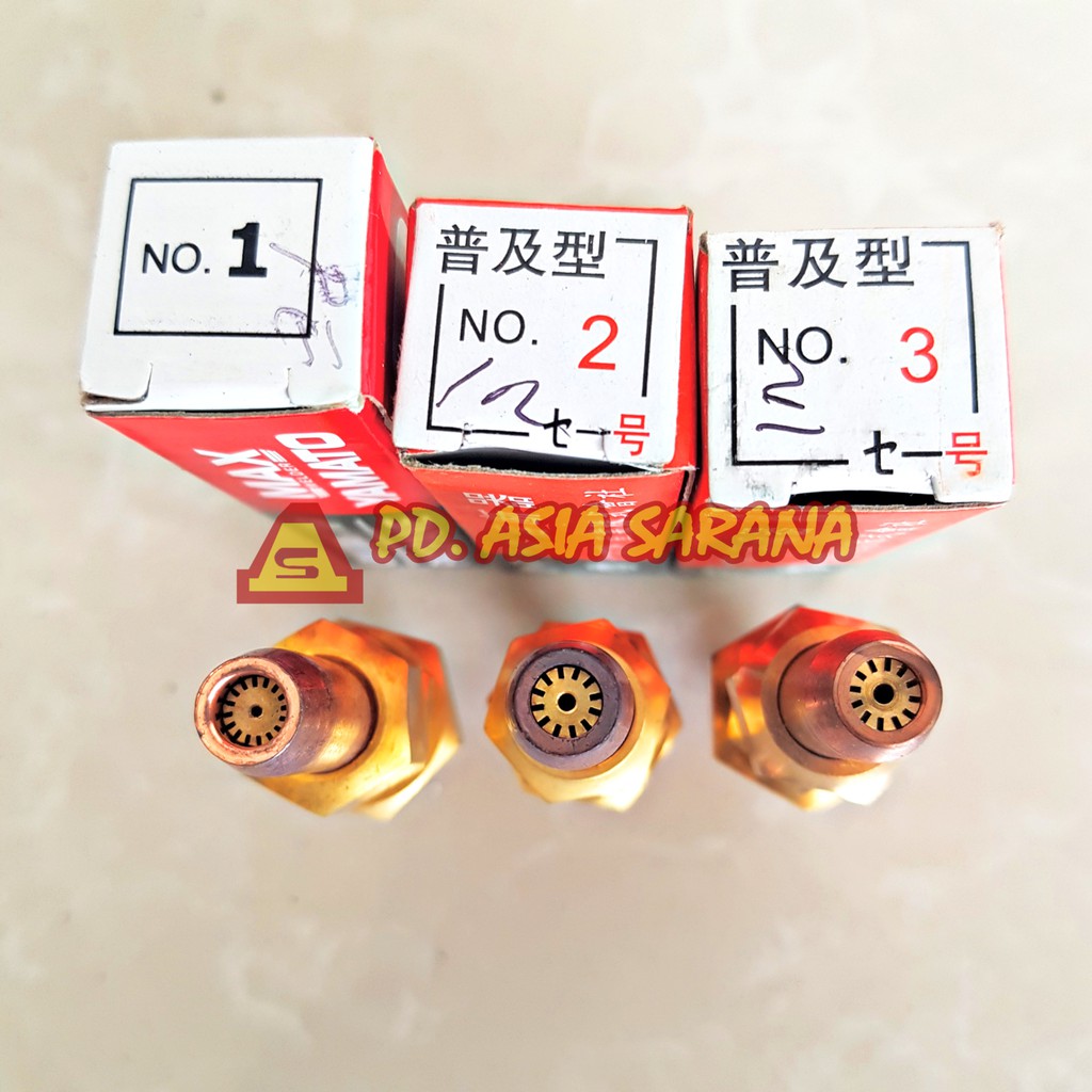 Jual Cutting Tip No 1,2,3 Type M LPG Mata Las Torch / Nozzle Blender ...