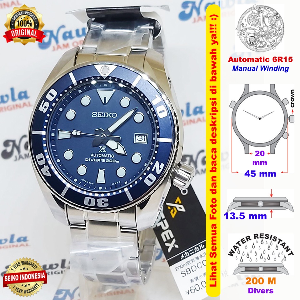 Jual Seiko Prospex SBDC033J Blue Sumo Divers - Jam Tangan Pria SBDC033 ...