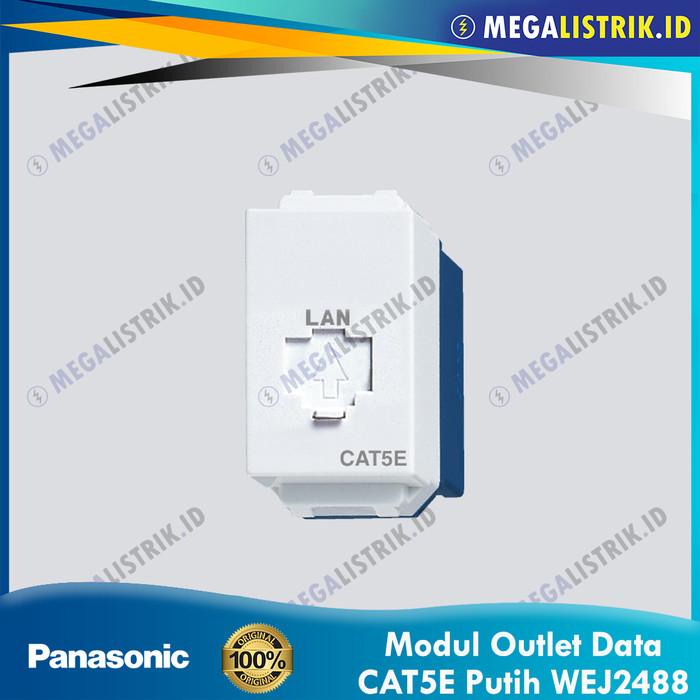 Jual Panasonic Modul Data LAN CAT5 / CAT5E 8P 8C Wide Series Putih ...