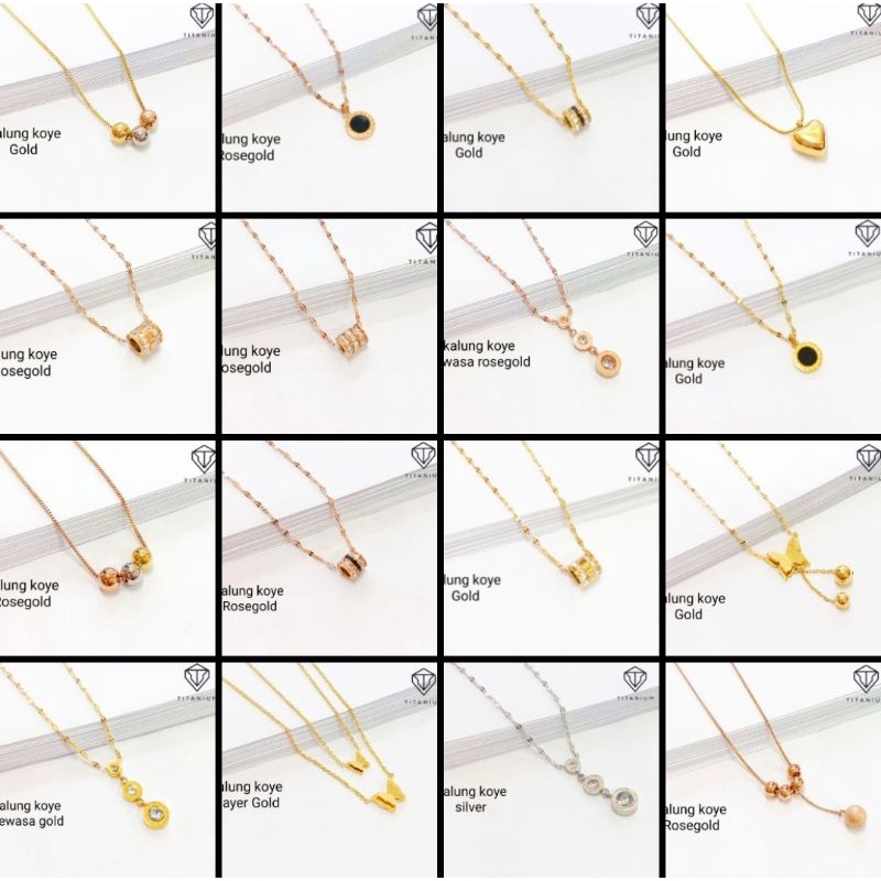 Jual MUSIMAN KALUNG KOYE TITANIUM PLUS LIONTIN CANTIK EMAS SILVER ...