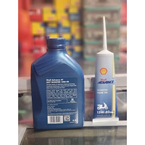 Jual Oli Shell Advance AX7 Matic 10W/40 0.8Lplus Oli Gardan Shell 120 ...