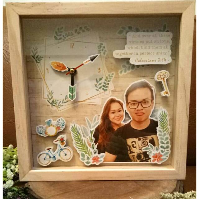 Jual Jam Custom Frame cocok buat Kado, bebas pilih tema (Wisuda , anniv ...