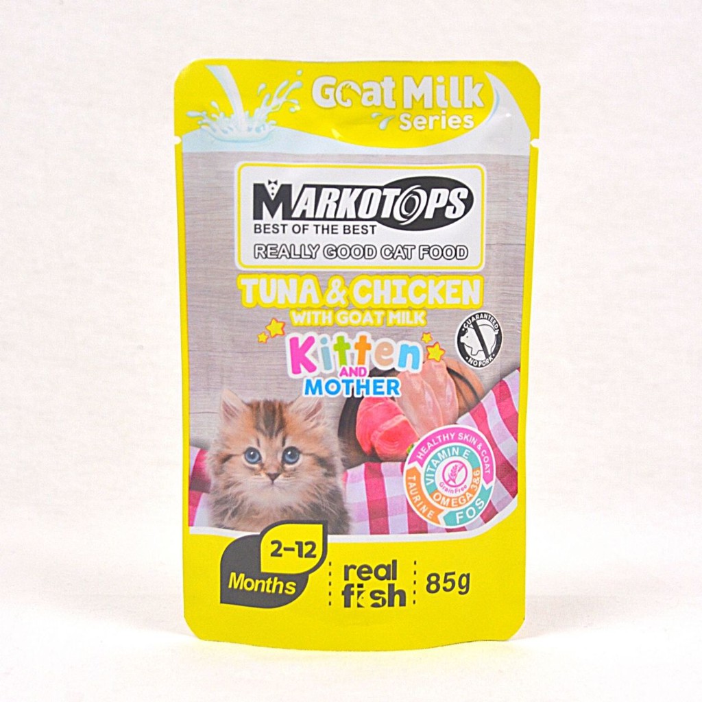 Jual MARKOTOPS Makanan Kucing Kitten Goat Milk 85g | Shopee Indonesia