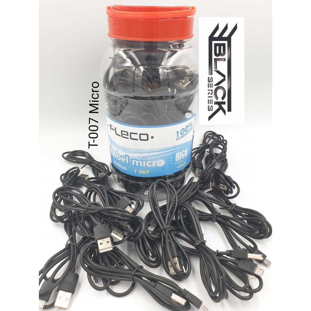 Jual KABEL DATA FLECO MICRO BULAT PERTOPLES ISI 40 PCS T007 | Shopee ...