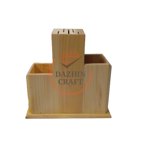 Jual Tempat Pisau dan Sendok Kayu Lubang Double, Kotak Sendok Kayu ...