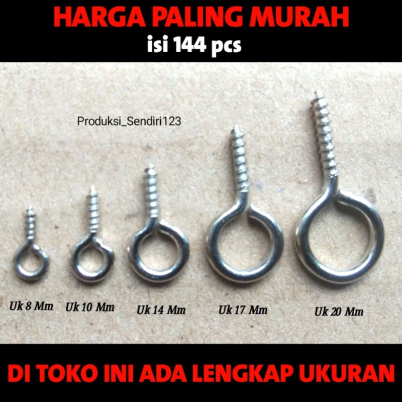 Jual Paku sekrup Ulir gantungan kunci bahan Souvenir Ring paku sekrup ...