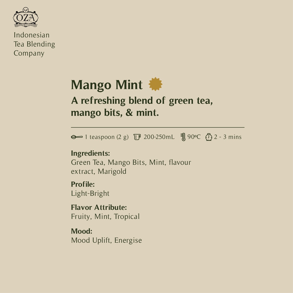 Jual OZA Tea - Mango Mint | Artisan Tea - Green Tea | Specialty Grade ...
