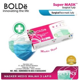 Jual BOLDe Super Mask Surgical Hijab Headloop 3 ply (25 pcs) | Shopee ...
