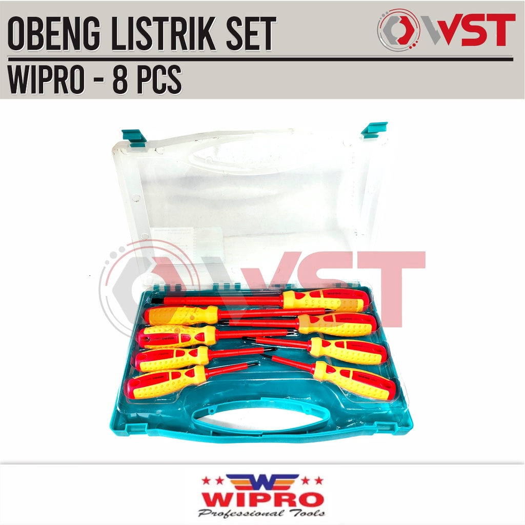 Jual Wipro Obeng Listrik Set 8pcs 1000 volt / 8 pcs 1000 V 1000V ...