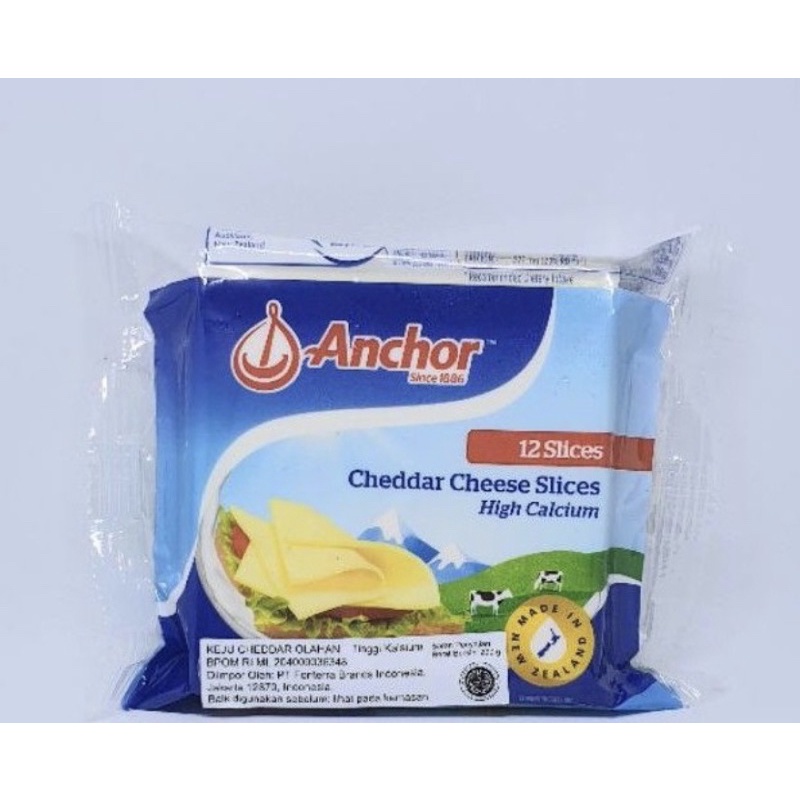Jual ANCHOR CHEDDAR CHEESE SLICES 200 GR | Shopee Indonesia