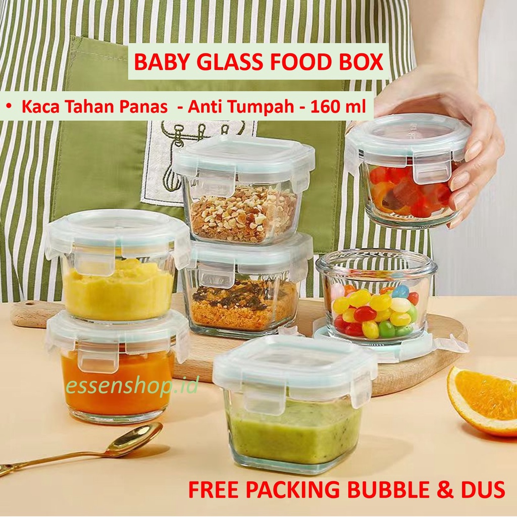 Jual Baby glass food container box Tempat penyimpanan mpasi makan bayi ...