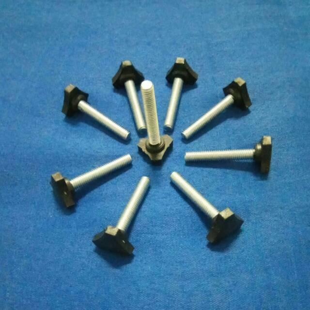 Jual 10 pcs Knob KECIL Baut M6 x 40 mm Kunci 10 kepala plastik hitam ...