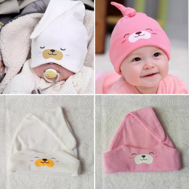Jual Topi Bayi (Baby Sleep Smile Hat) | Shopee Indonesia