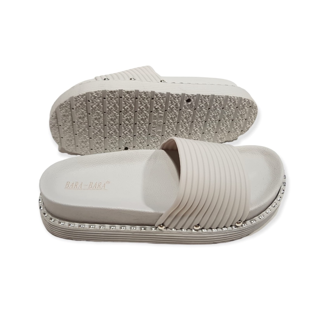 Jual Bara~Bara Sandal Karet Tebal Motif Garis Garis Polos JSL28V-51 (K1 ...