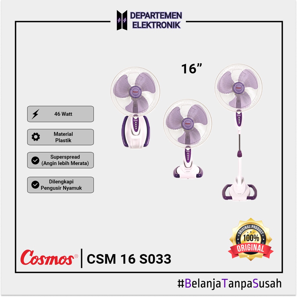 Jual Cosmos 16 S033 Wadesta 16 inch - Kipas Angin 3in1 Berdiri Meja Dinding MURAH BANGET ...
