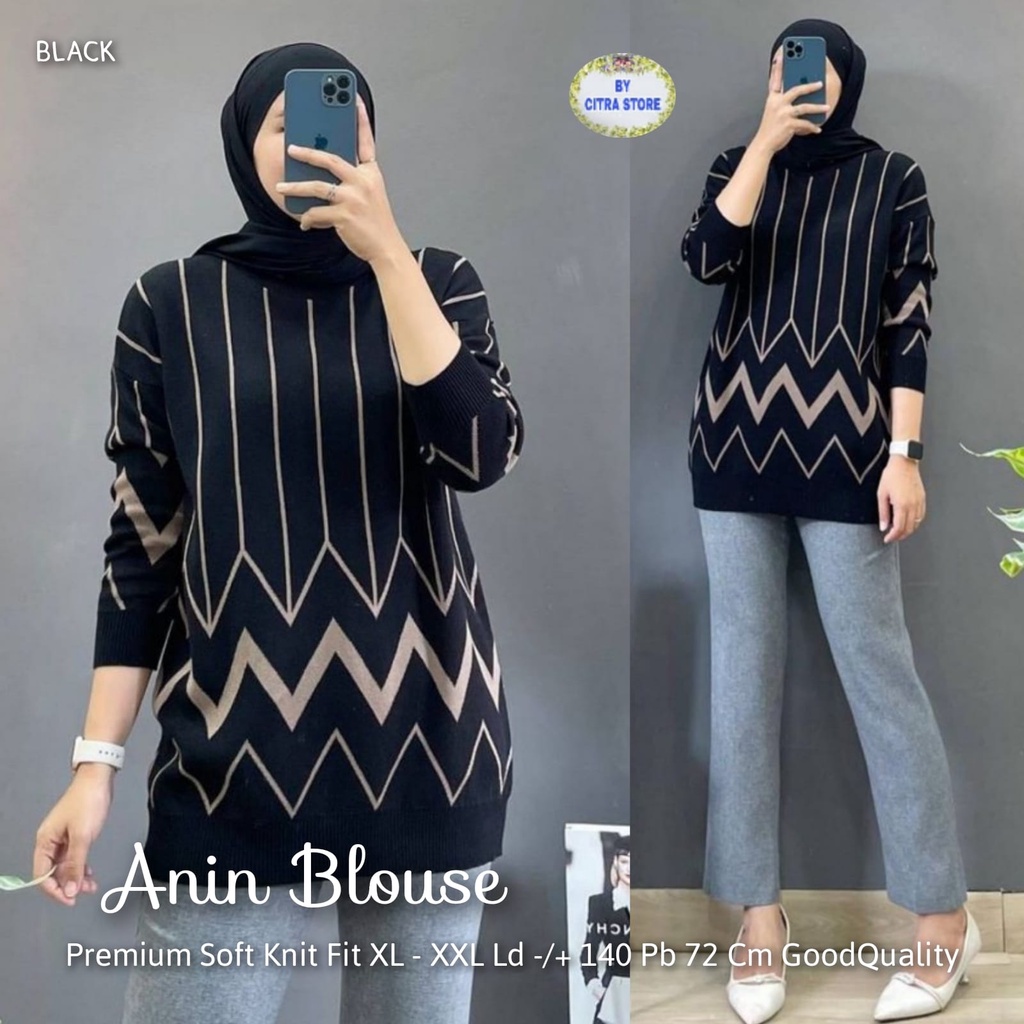 Jual EDHU BLOUSE WANITA KOREAN STYLE JUMBO MOTIF KEKINIAN ELEGAN IMPORT ...