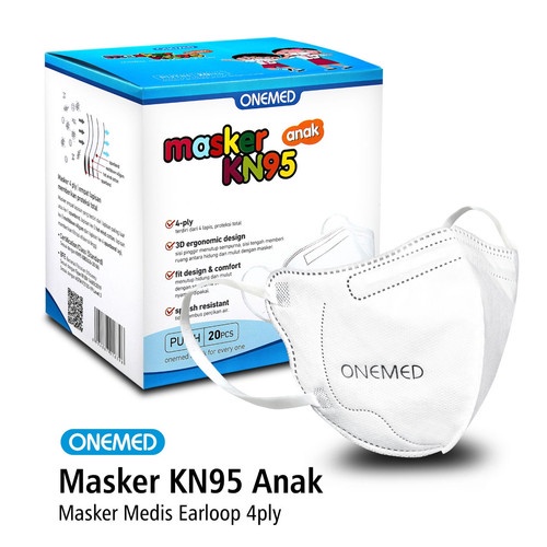 Jual One Med Masker KN95 Anak White Box 20s | Shopee Indonesia