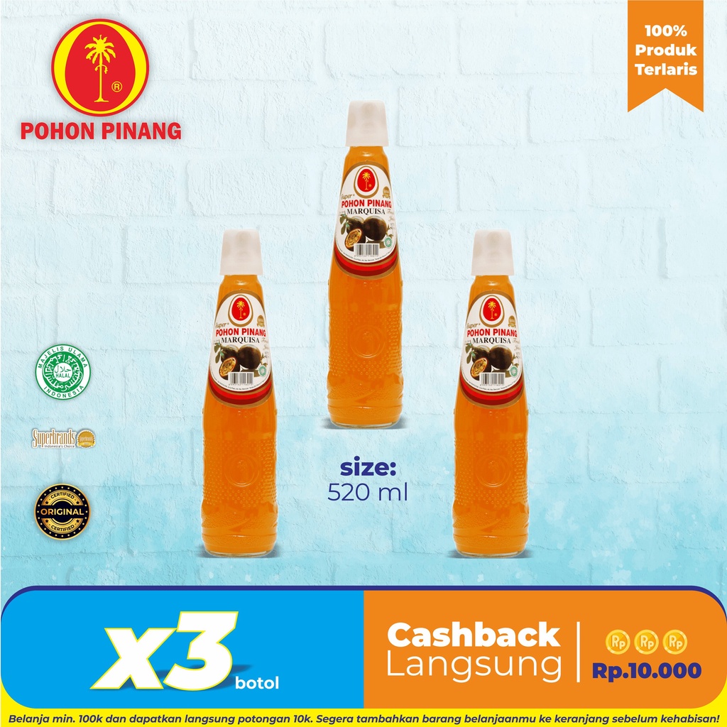 Jual Pohon Pinang (3 Botol) Marquisa Super 520ml | Shopee Indonesia