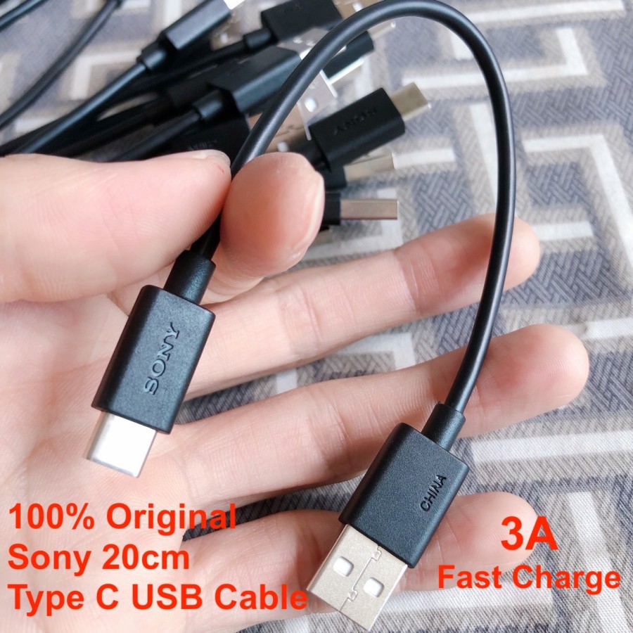 Jual Original Sony Type C Cable USB C 20cm Kabel Data Pendek | Shopee ...