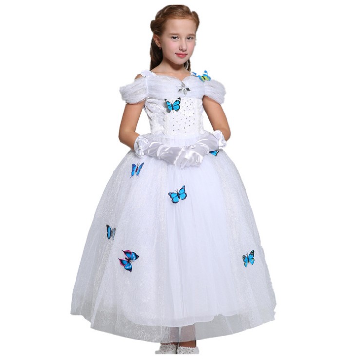 Jual Dress Baju Kostum Gaun Princess Putri Cinderella Putih Tangan ...
